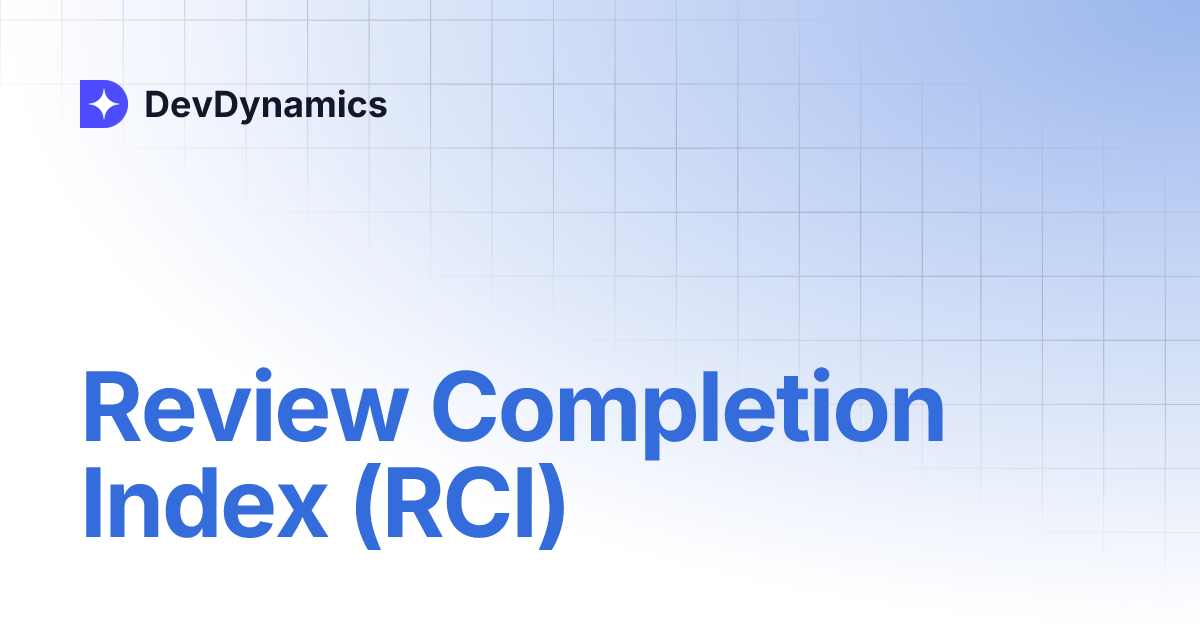 Review Completion Index (RCI) | DevDynamics