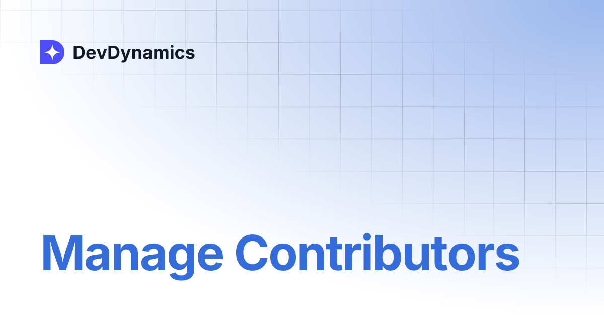 Manage Contributors | DevDynamics